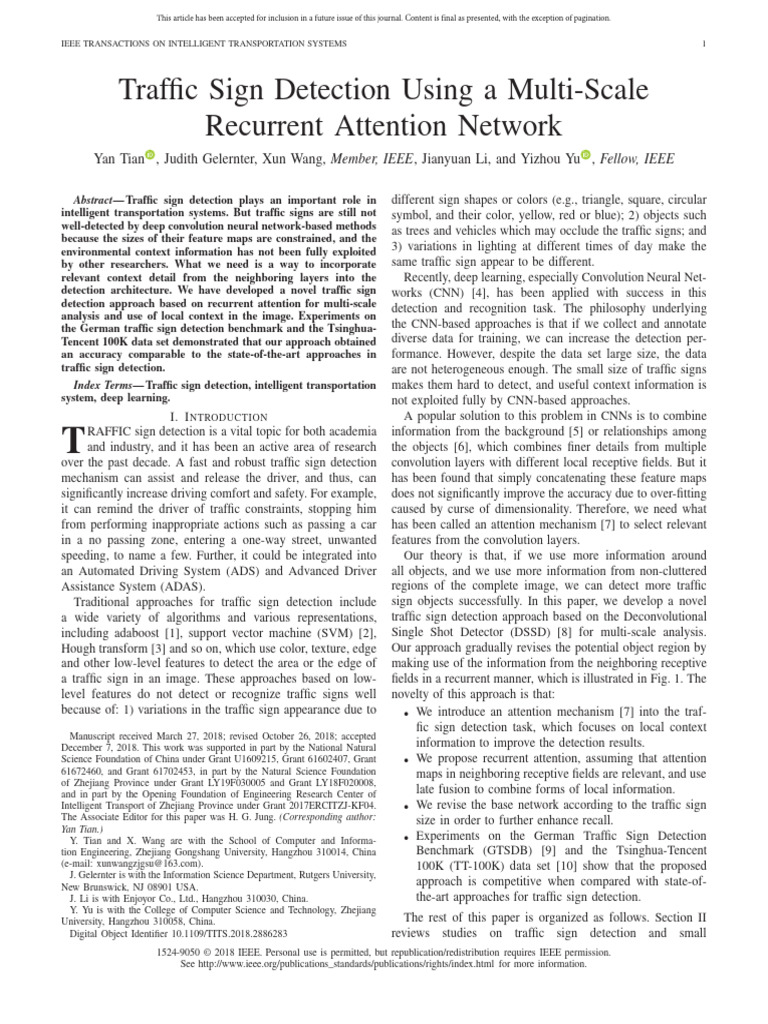 Traffic Sign Detection Using A Multi-Scale Recurrent Attention Network ...