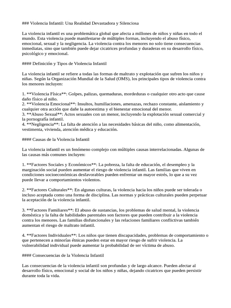 Violencia | PDF | Abuso infantil | Violencia