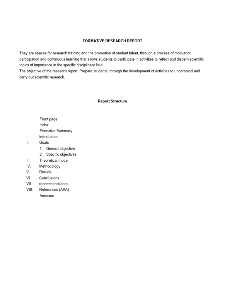 Structure of The Formative Research Report | PDF | Methodology | Theory