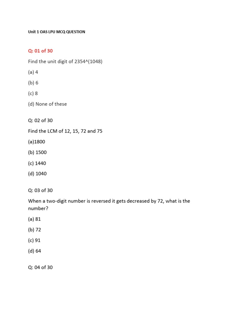 Math MCQ Practice Questions | PDF | Interest | Odds