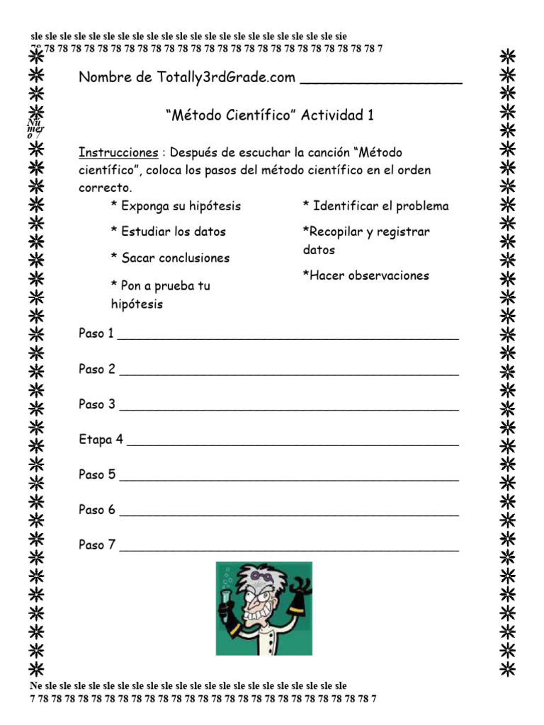 3er Grado - Hoja de Trabajo Del Método Científico | PDF | Epistemología ...
