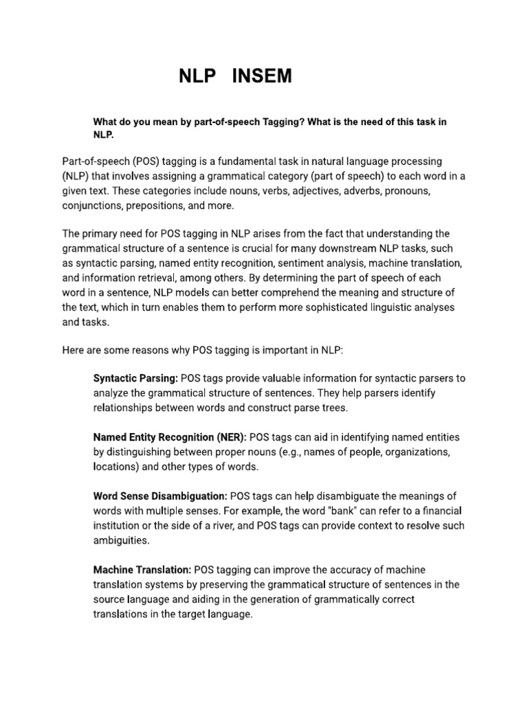 NLP Insem Notes | PDF