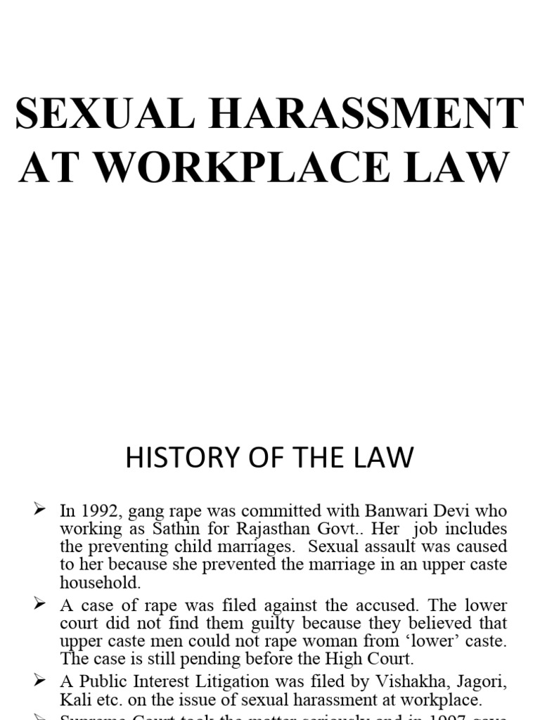 Workplace Sexual Harassment Law Overview | PDF | Sexual Harassment ...