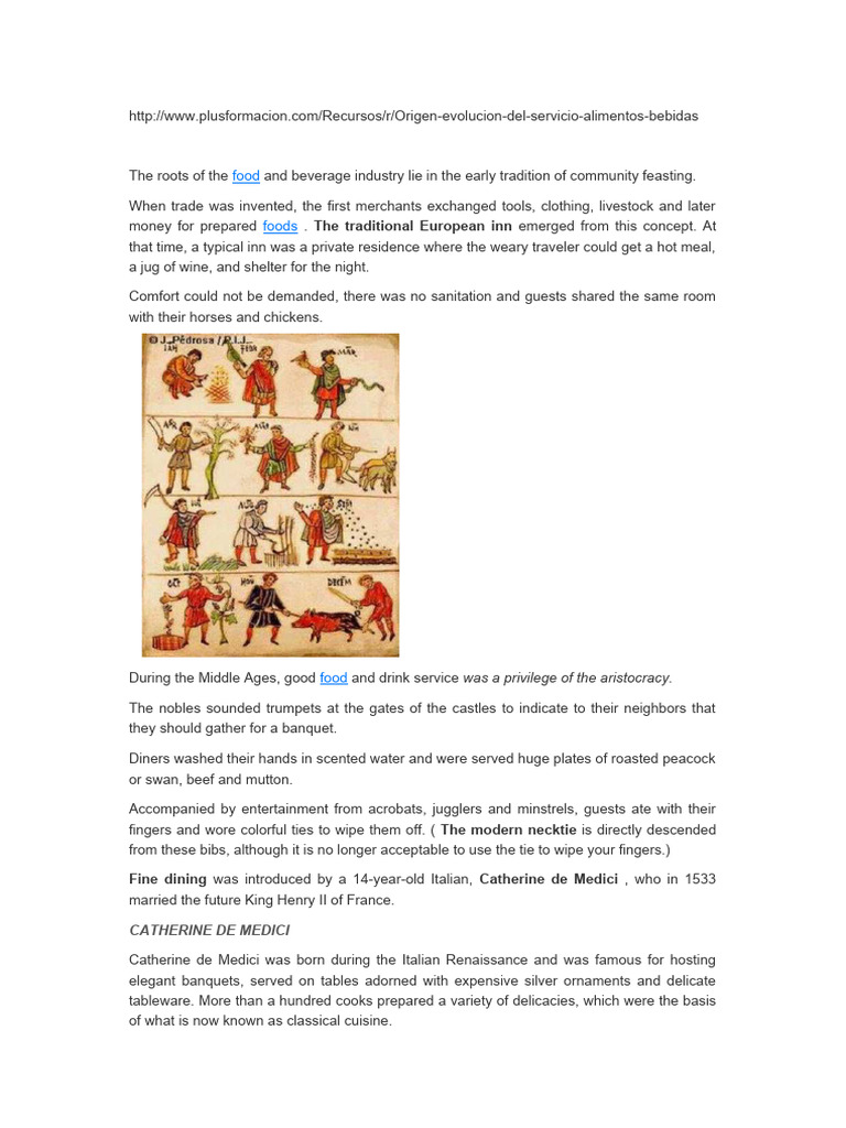 History of Food Services PDF | PDF | Restaurants | Waiting Staff