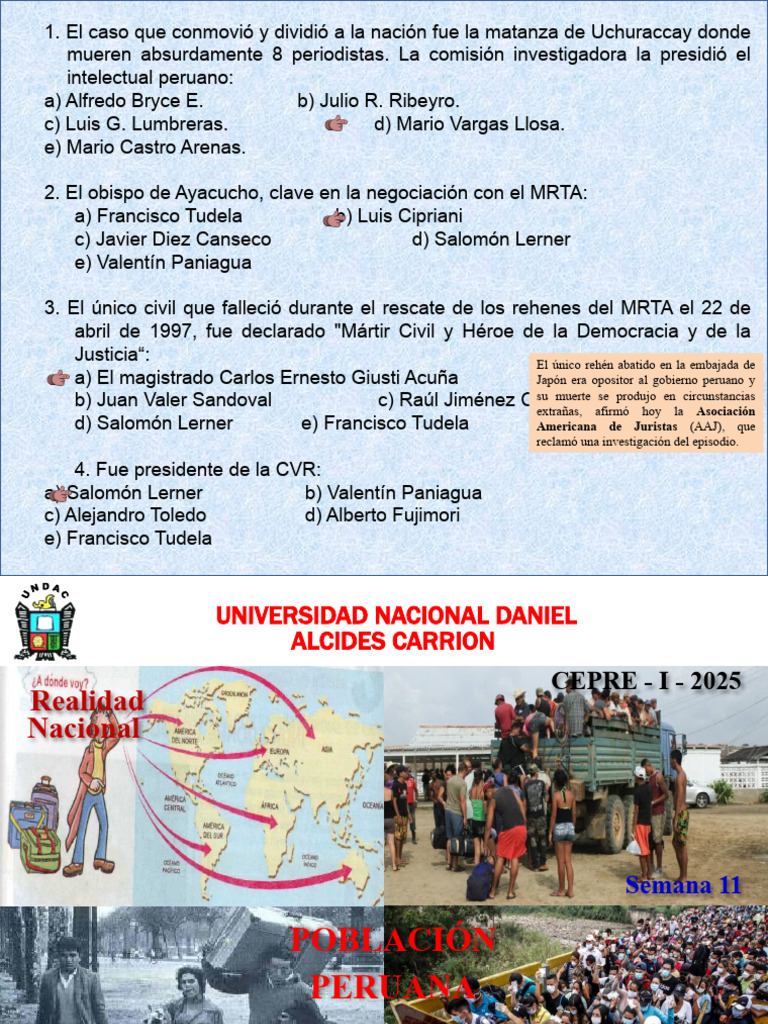 Población Peruana-2025 Cepre | PDF | Migración humana | Perú