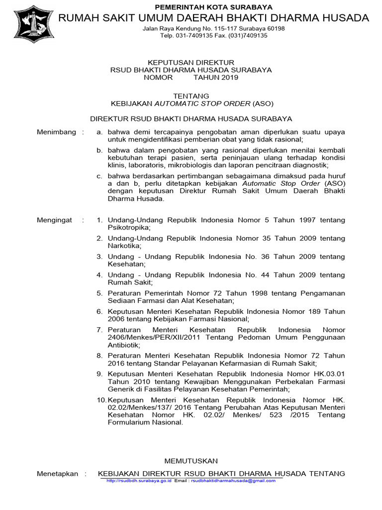 Kebijakan Automatic Stop Order 2019 | PDF