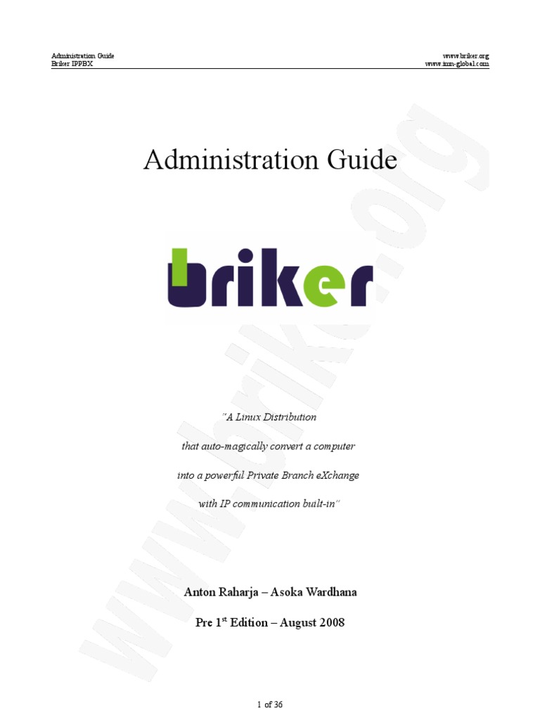 Manual Briker IPPBX Administration | PDF | Business