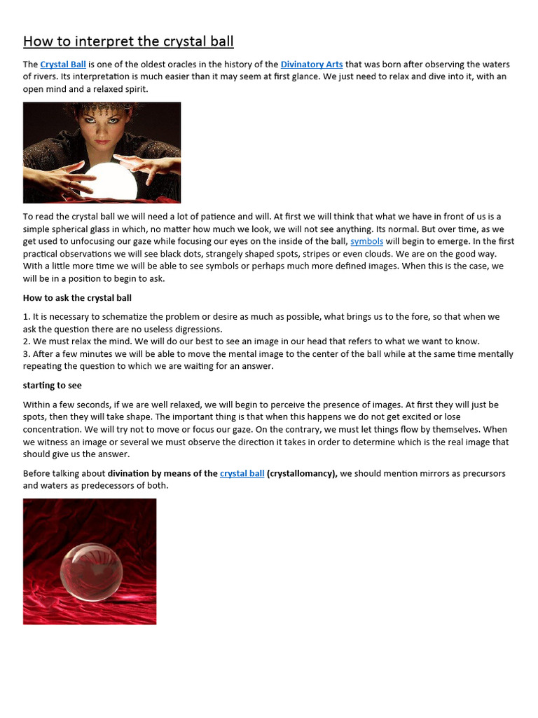 How To Interpret The Crystal Ball | PDF
