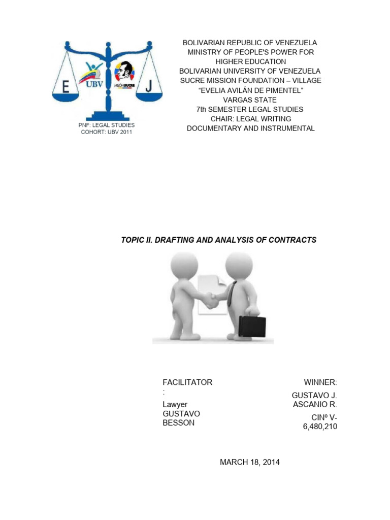 Written Work Topic II. Contract Drafting and Analysis | PDF | Guarantee | Lease