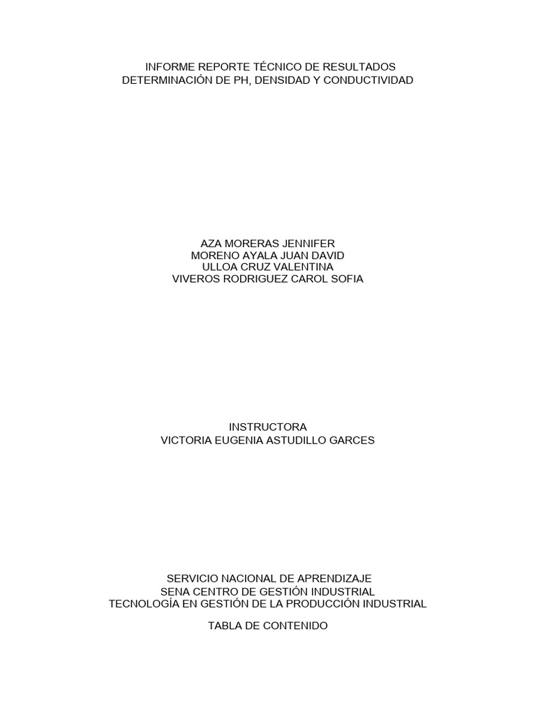 Informe PH | PDF | Ph | Densidad