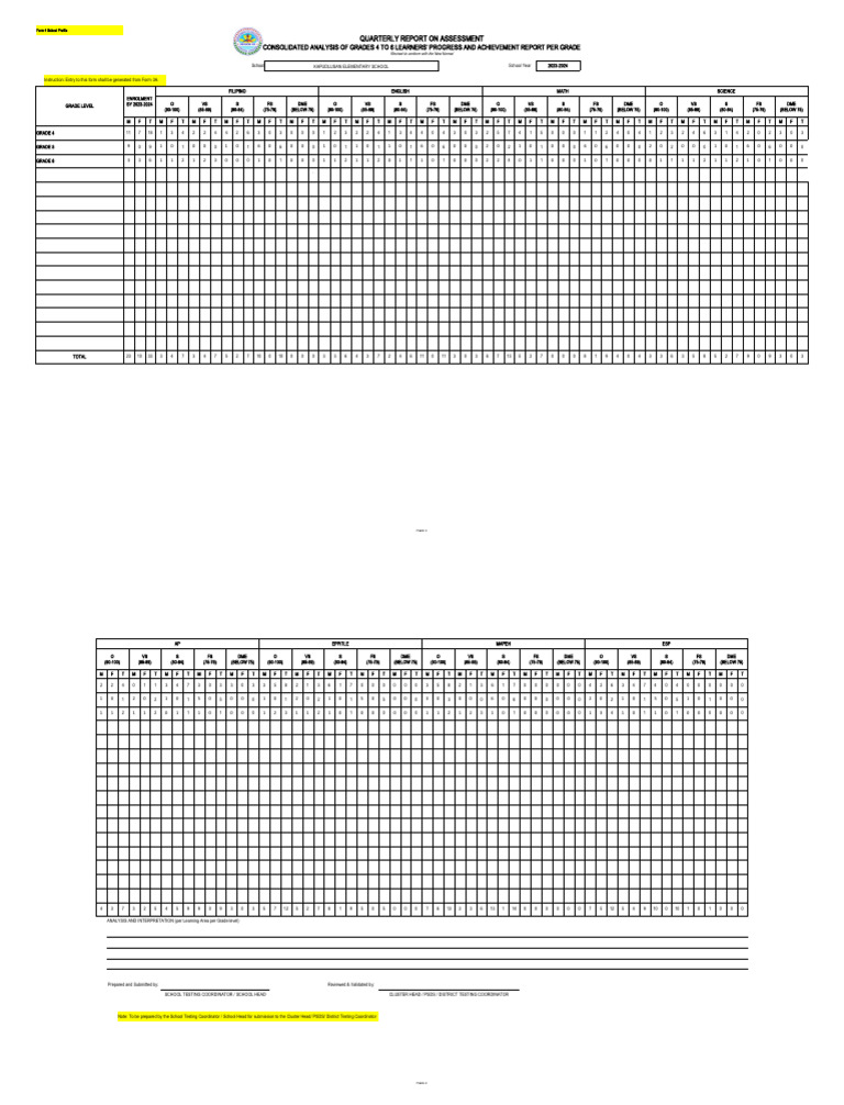 Qra Form 4a KS1 Grades 4 6 School 1 | PDF | Learning | Pedagogy