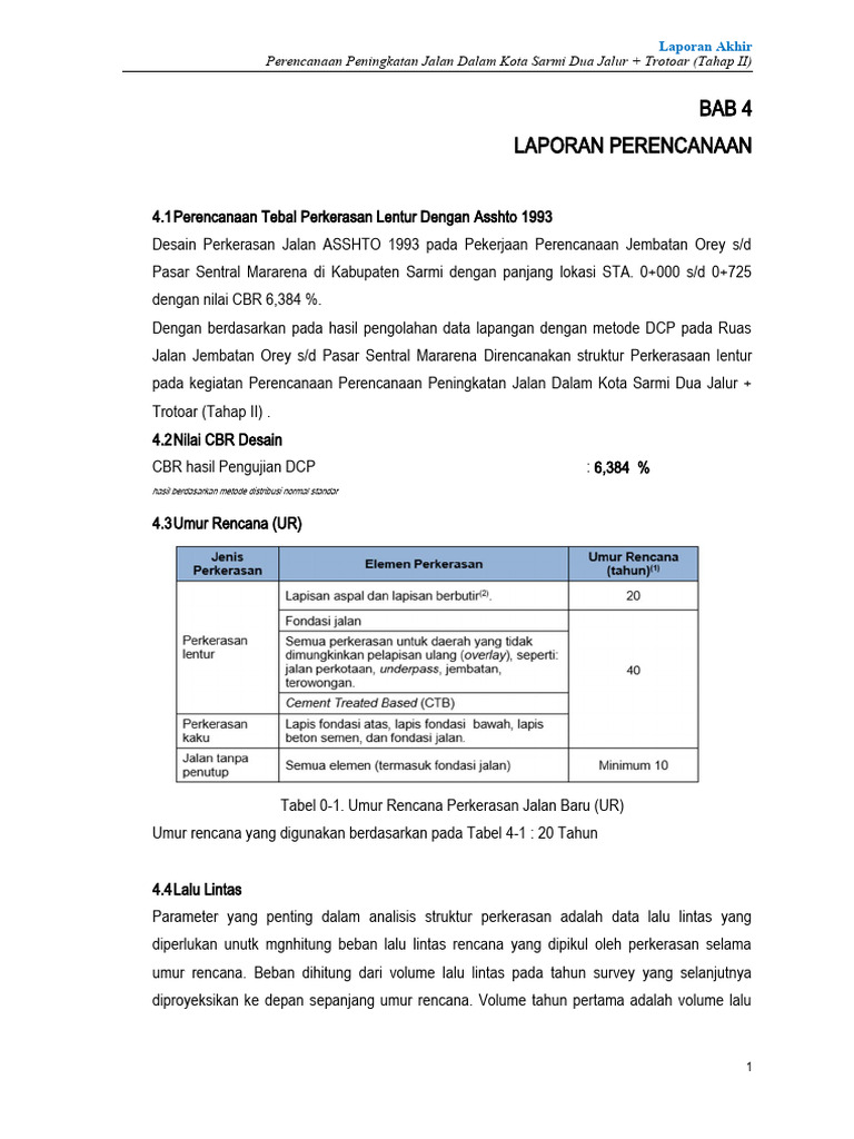 04 Bab 4 Laporan Perencanaan Ok | PDF