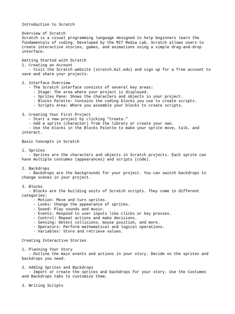 Introduction To Scratch | PDF | Scratch (Programming Language ... Introduction To Scratch | PDF | Scratch (Programming Language ...
