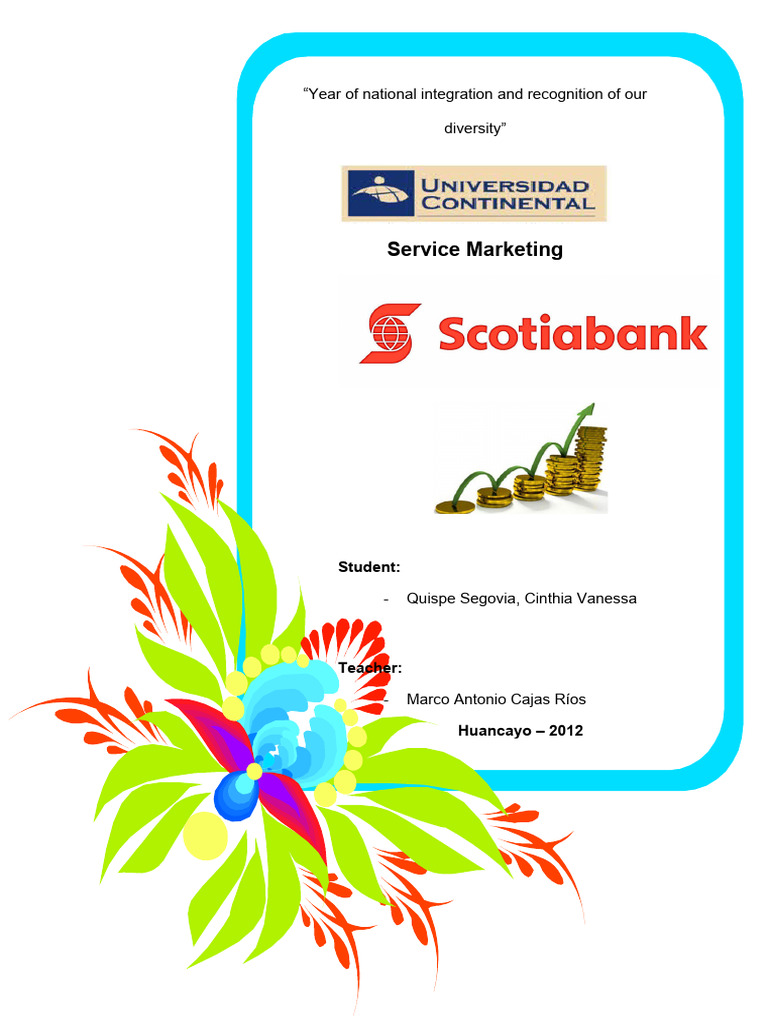 Scotiabank Services Marketing Plan | PDF | Banks | Customer ...
