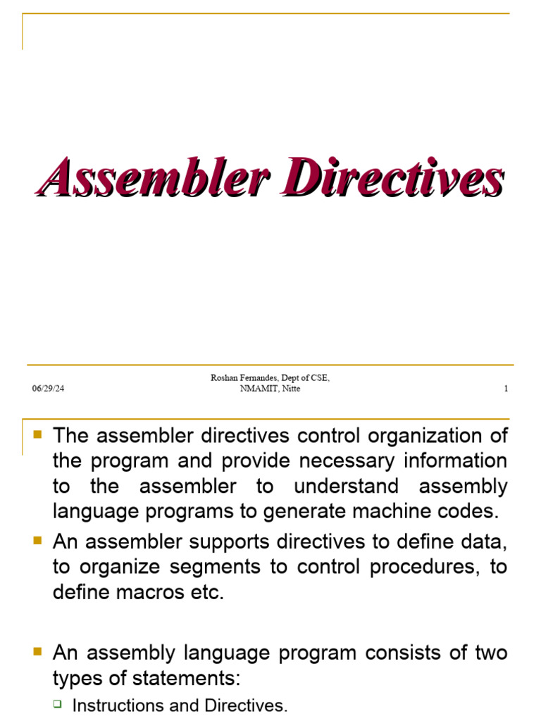 3 Assembler Directives | PDF | Assembly Language | Binary Coded Decimal