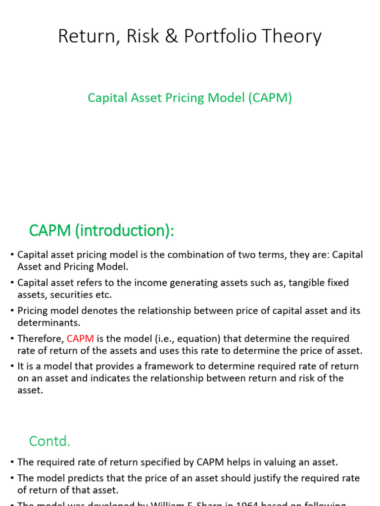 CAPM | PDF | Capital Asset Pricing Model | Beta (Finance)