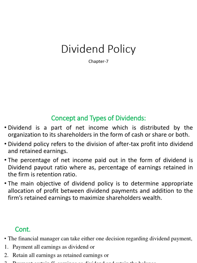 Dividend Policy | PDF | Dividend | Stocks