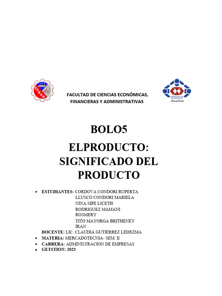 Bolo 5 MK | PDF | Producto (Negocio) | Marketing