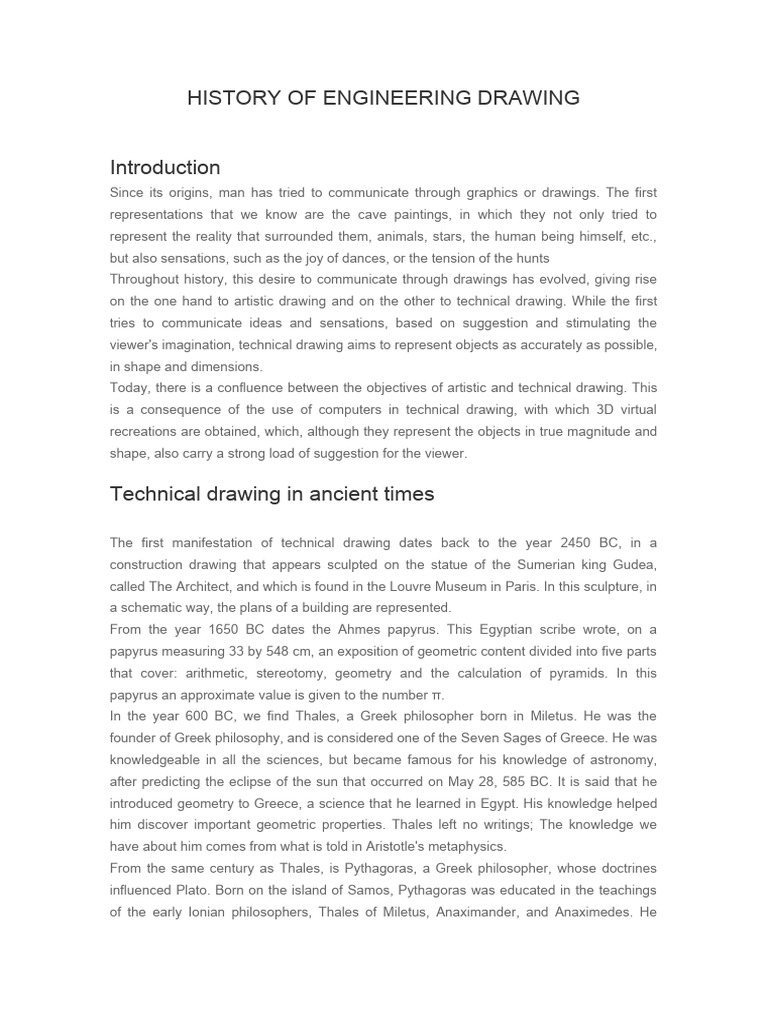 Evolution of Engineering Drawing History | PDF | Geometry | Pythagoras