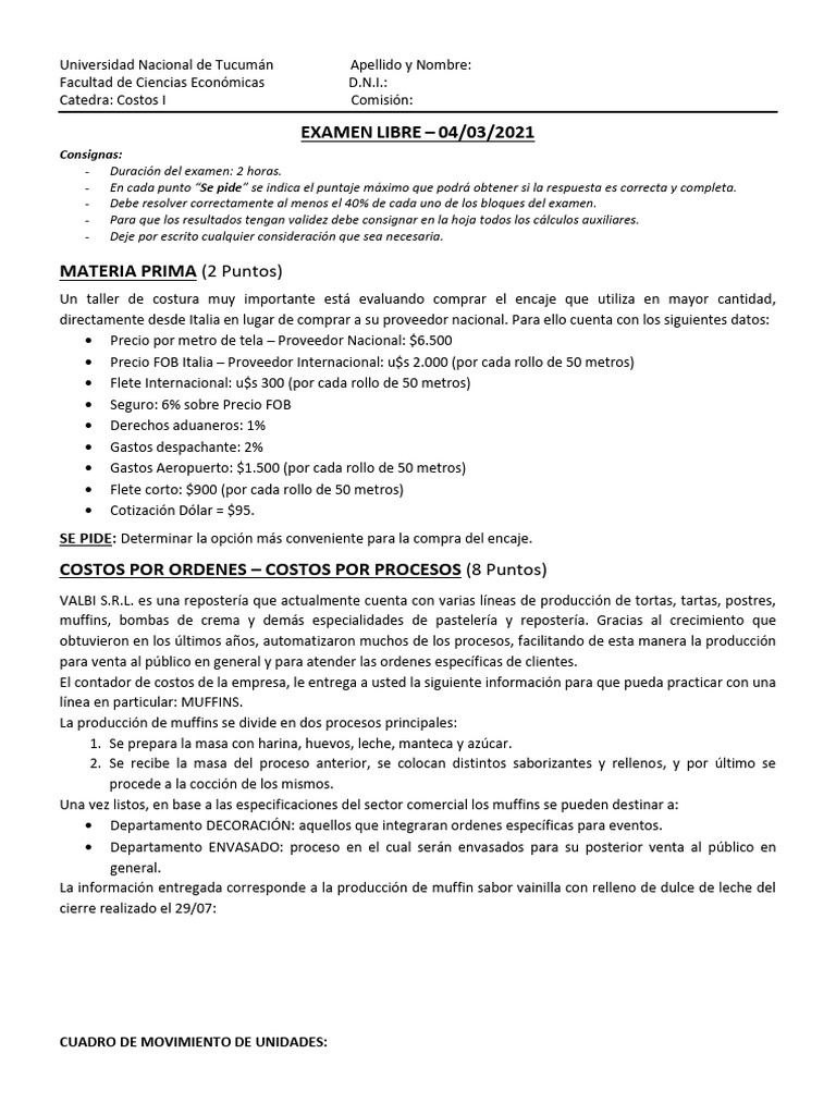 Temario Examen Libre 04-03-2021 | PDF | Alimentos