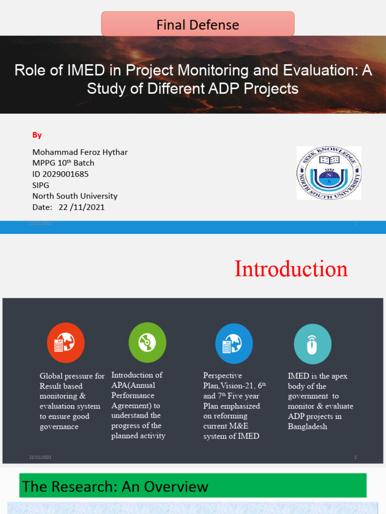 IMED's Role in ADP Project Evaluation | PDF | Evaluation | Project Management