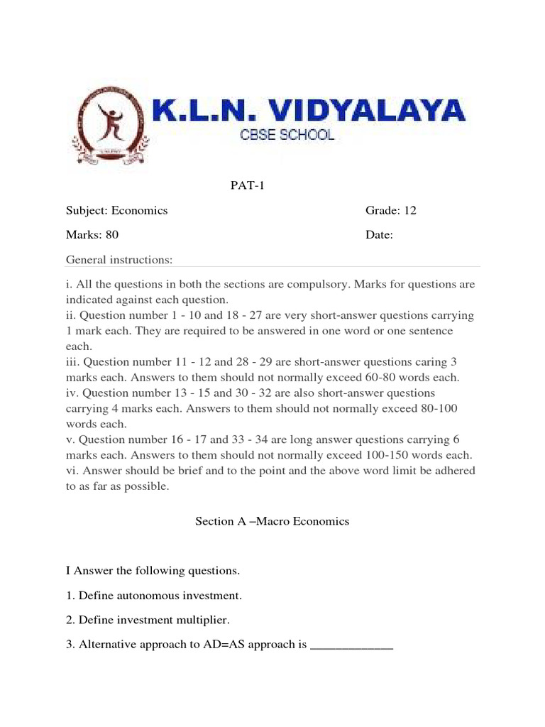 Grade 12 Economics Exam Paper | PDF | Fiscal Multiplier | Taxes