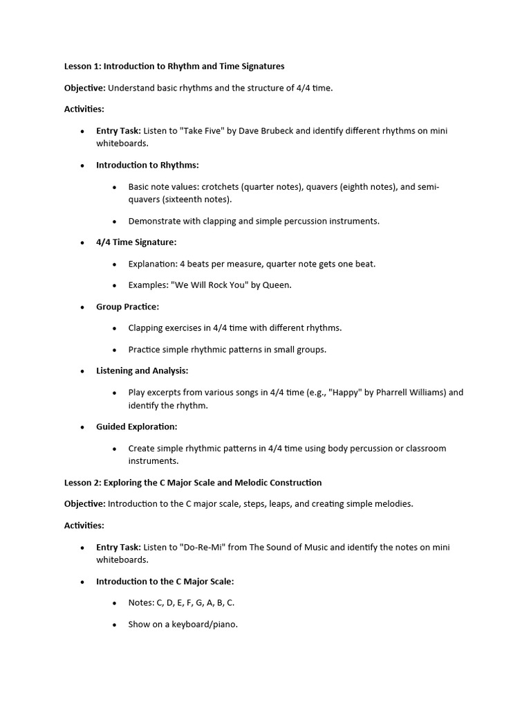 Unit Overview | PDF | Rhythm | Musical Compositions