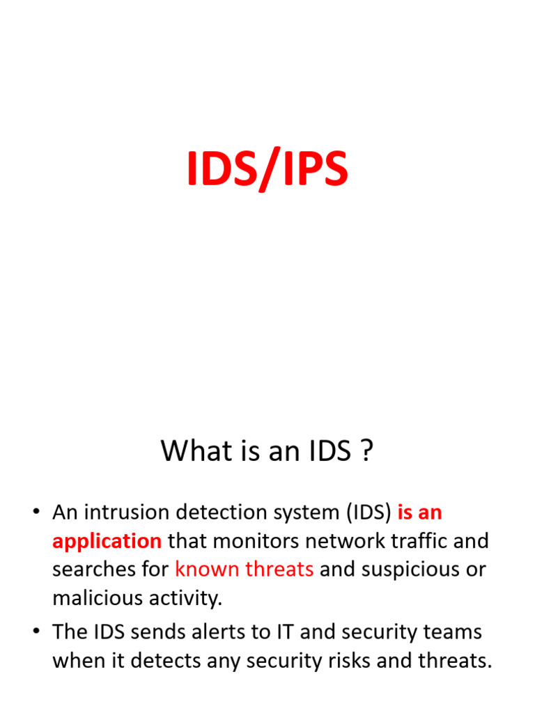 Ids Ips | PDF | Security | Computer Security