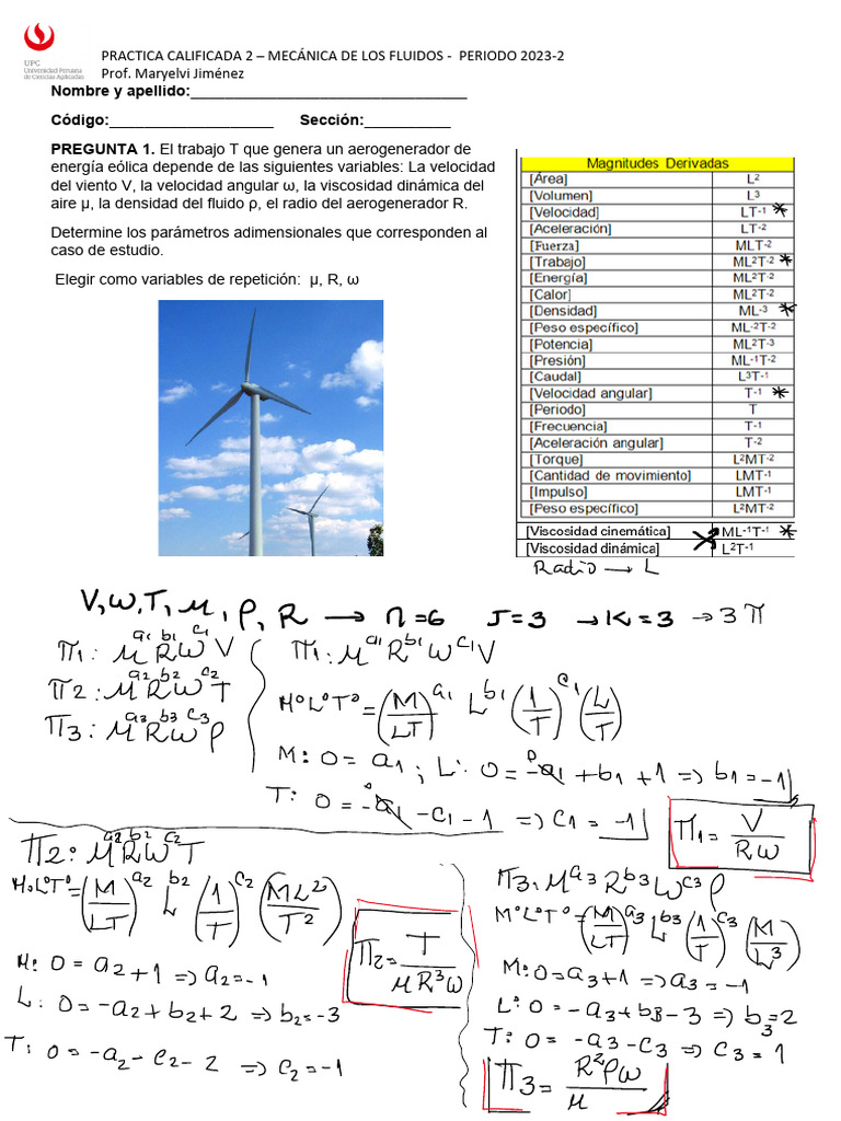 pc2 T2 2023 02 Solucionario | PDF | Viscosidad | Cantidades fisicas