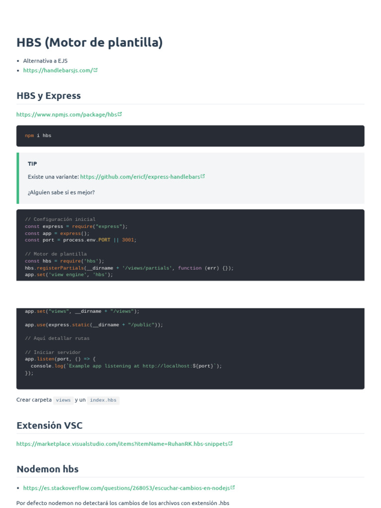 HBS (Motor de Plantilla) - Node - Js | PDF | Arquitectura de sistemas ...