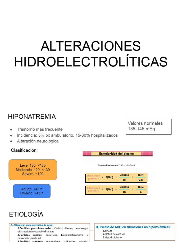 Alteraciones Hidroelectrolíticas | PDF | Ciencia y matemáticas