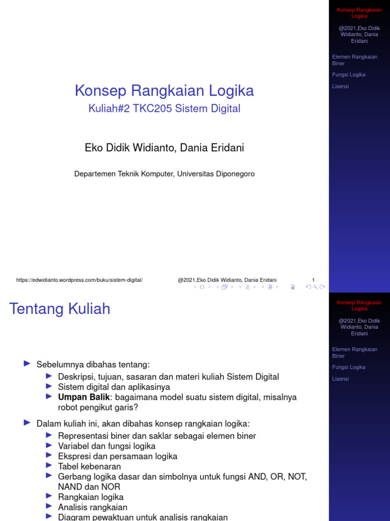 TKC205 Kuliah - 2 Rangkaian Logika v202102 | PDF
