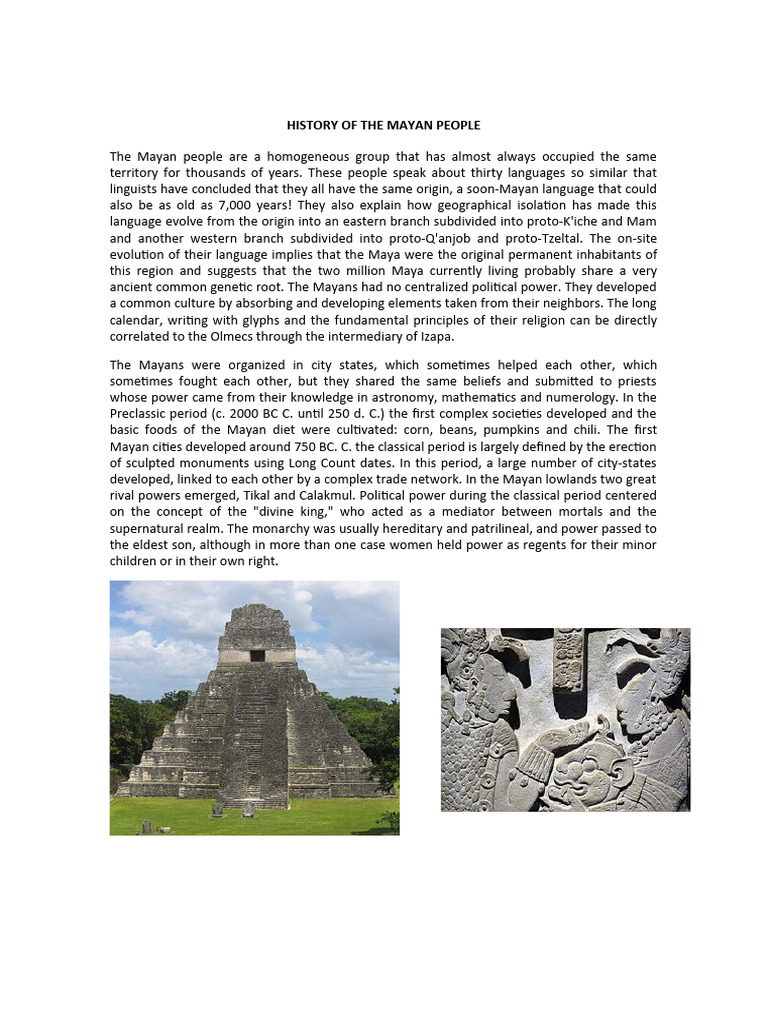 History of The Mayan People | PDF | Maya Civilization | Computer Keyboard