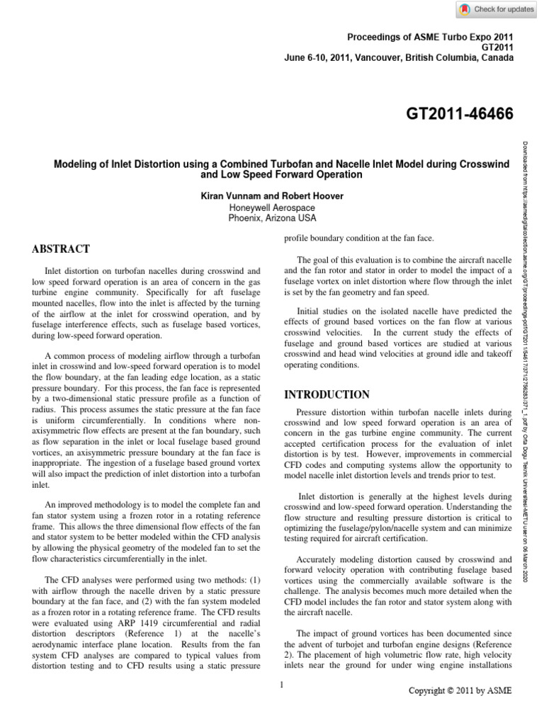 Modeling of Inlet Distortion Using A Combined Turbofan and Nacelle ...