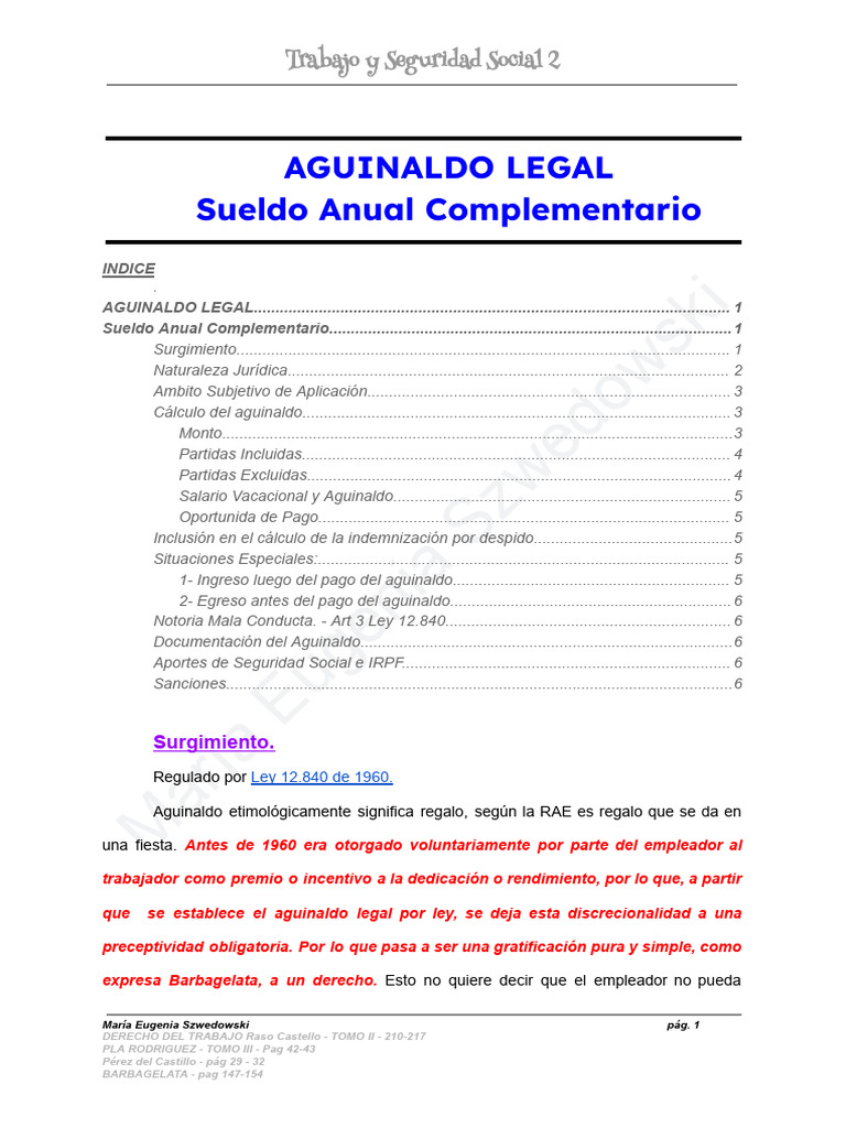 (Derecho - Laborales) 5 - AGUINALDO | PDF | Salario | Derecho laboral