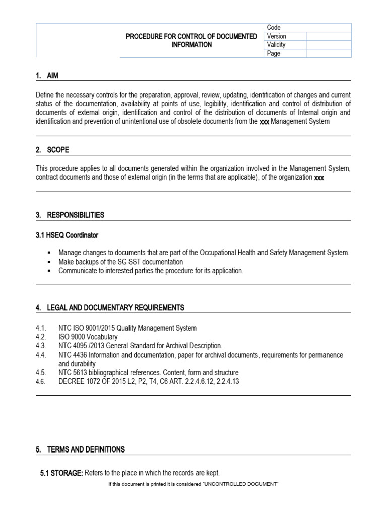 Control of Documented Information | PDF | Typefaces | Computer File