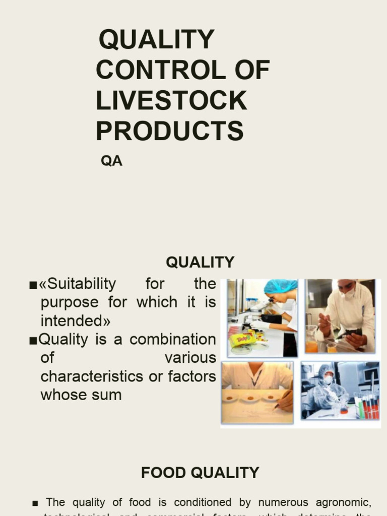 Quality Control of Livestock Products | PDF | Quality (Business) | Foods