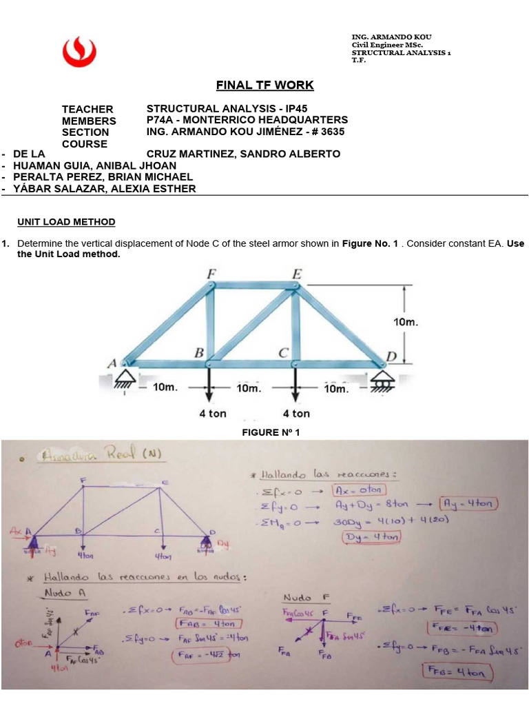 Structural Analysis TF 1 | PDF | Structural Analysis | Methodology