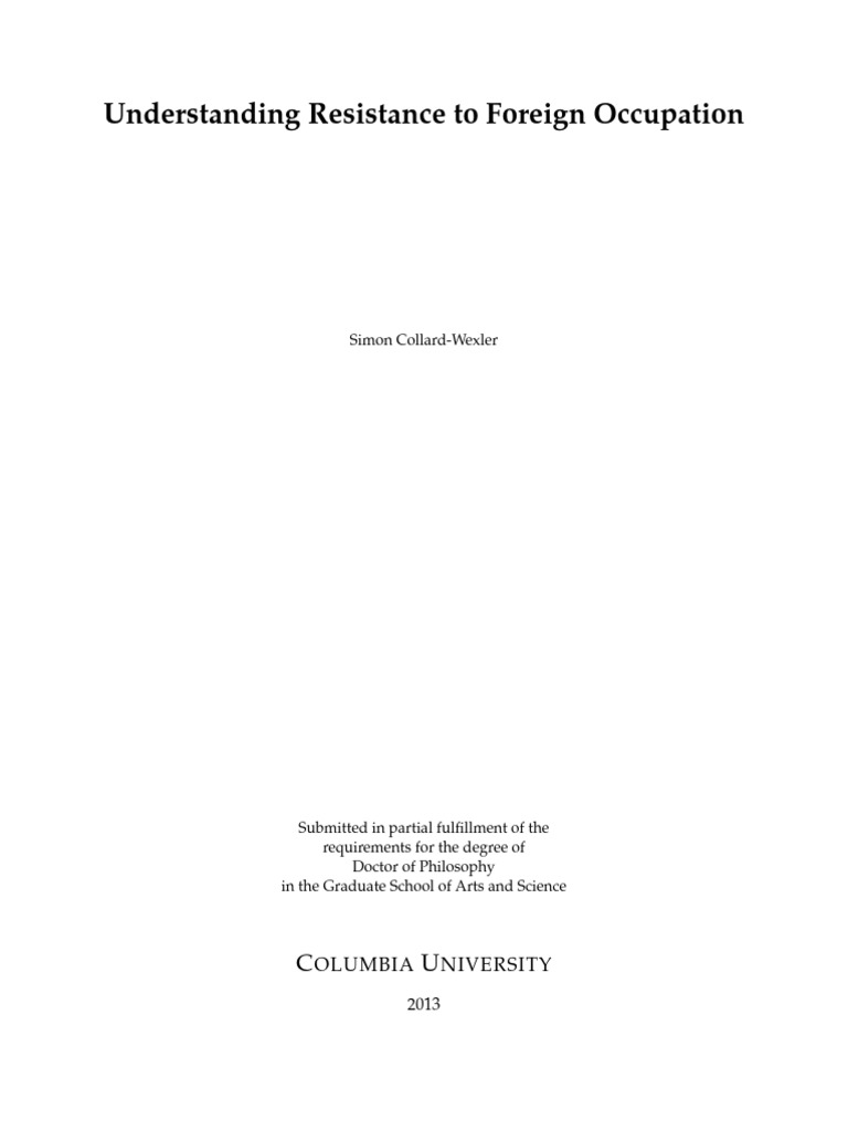 Collard-Wexler Defense Dissertation | PDF | Iraq War | Axis Powers