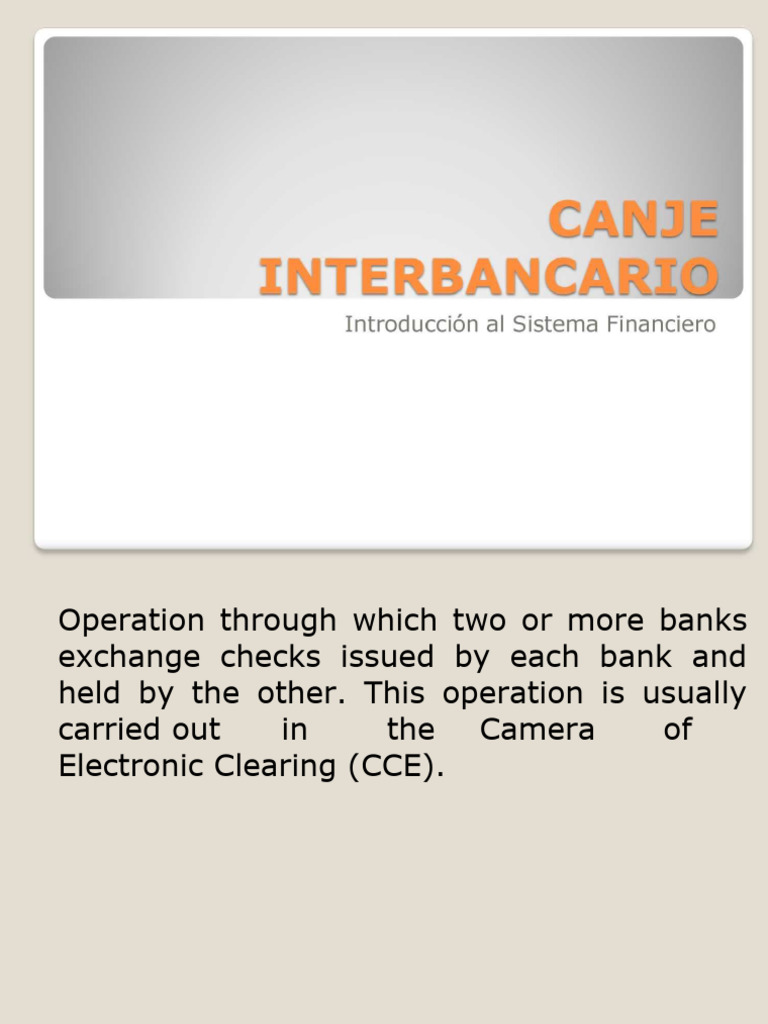 Interbank Exchange | PDF | Cheque | Clearing (Finance)