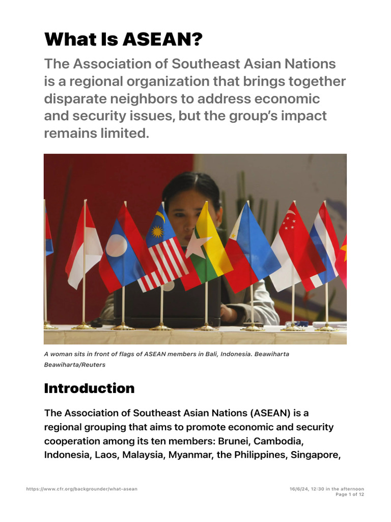 What Is ASEAN? - Council On Foreign Relations | PDF | International Relations | Economies