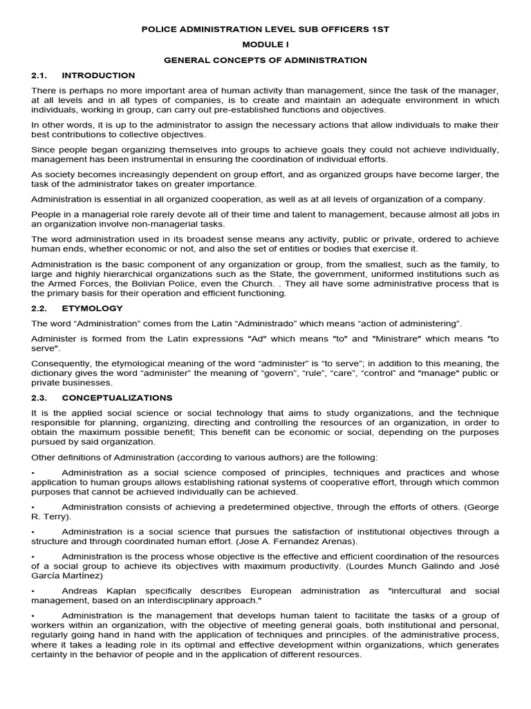 Police Administration | PDF | System | Theory