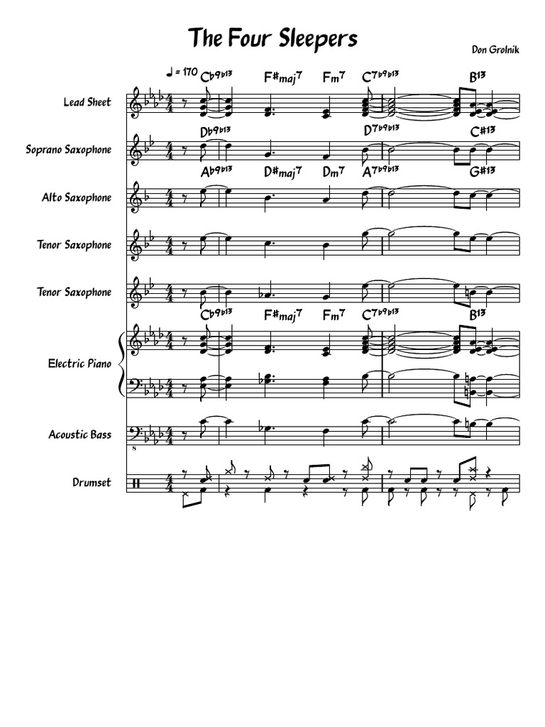 The Four Sleepers | PDF | Saxophone | Popular Music