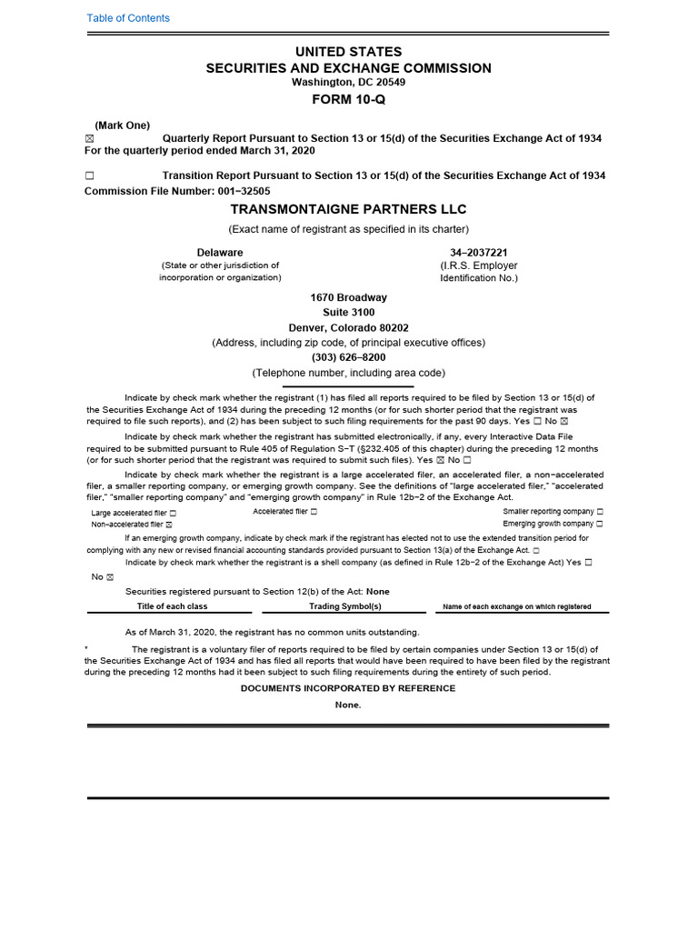 United States Securities and Exchange Commission FORM 10-Q | PDF ...