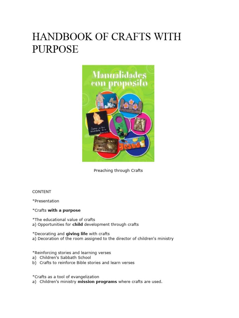 Manual of Crafts With A Purpose | PDF | Drawing | Jesus