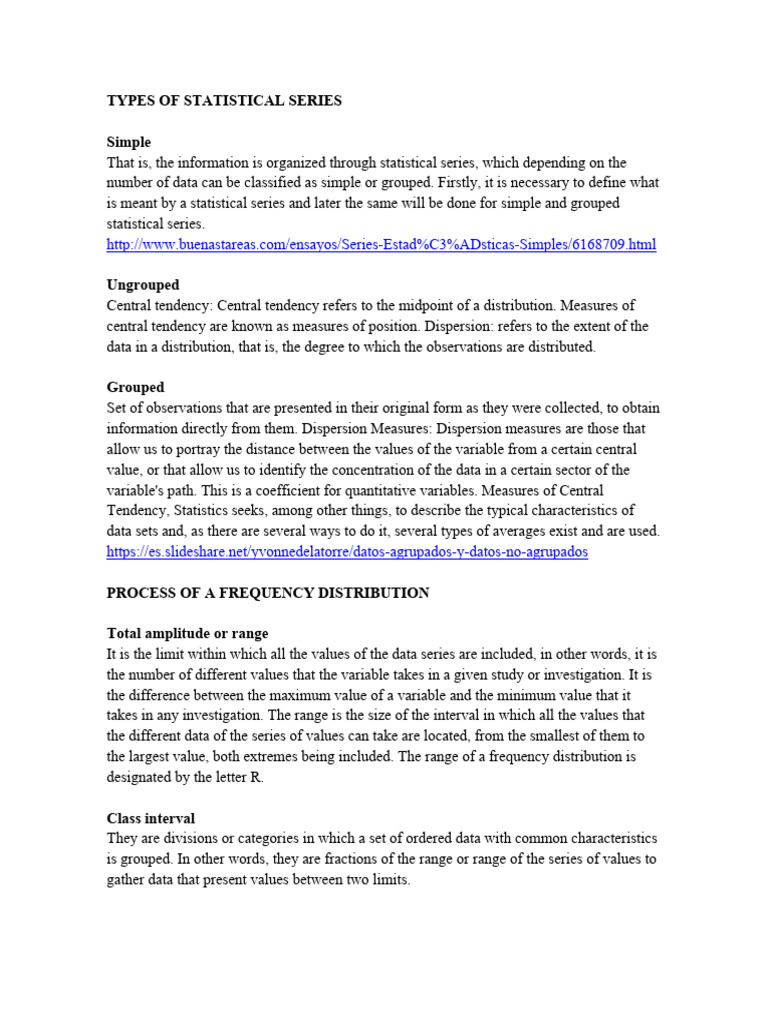 Statistical Series and Frequency Distribution | PDF | Mean | Statistics