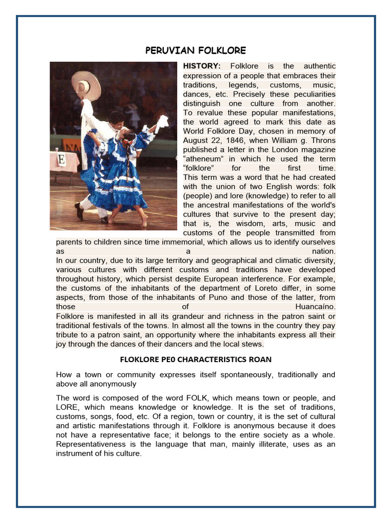 Peruvian Folklore | PDF | Peru | Folklore