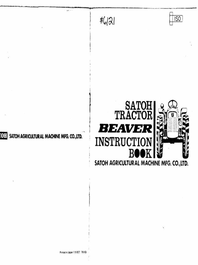 Satoh Beaver S-370 Instruction Book (Operation Manual) | PDF