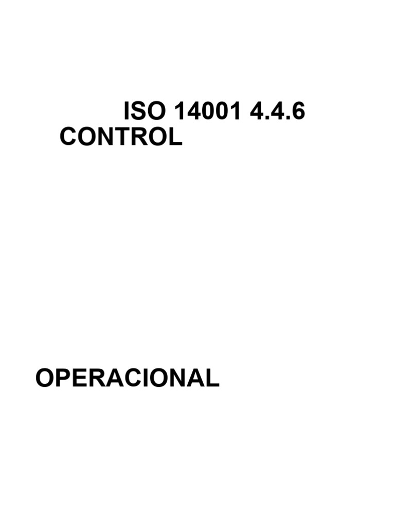 Procedimiento de Control Operativo | PDF | Contaminación