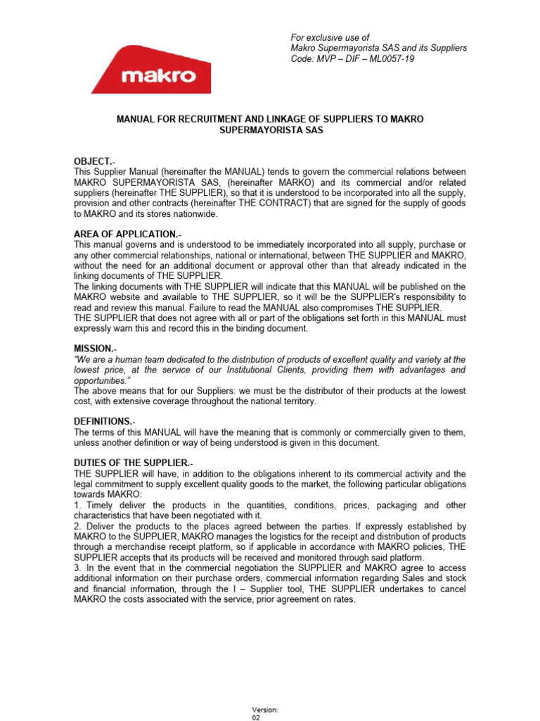 Makro Purchase Procedure | PDF | Payments | Invoice